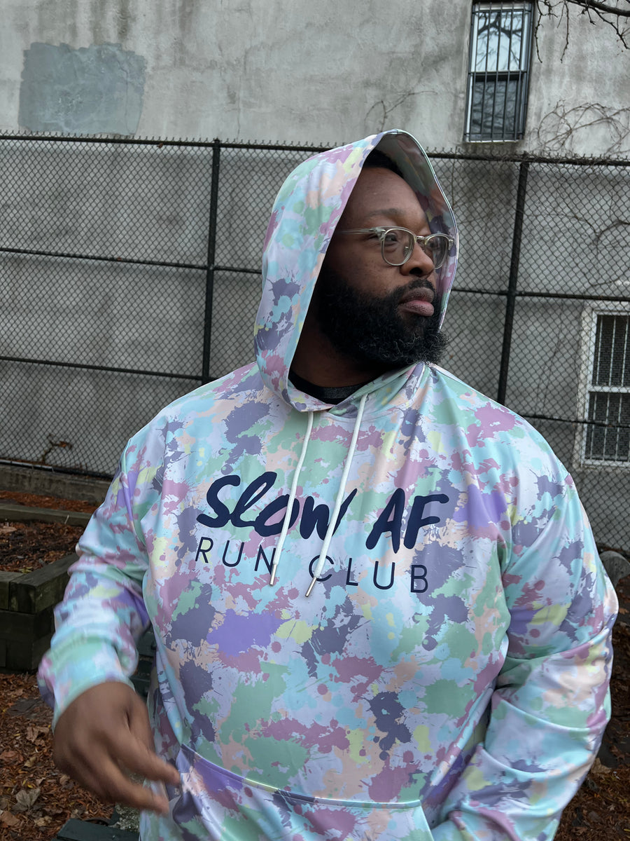 Pastel Camo Splatter Hoodie – Slow AF Run Club Store