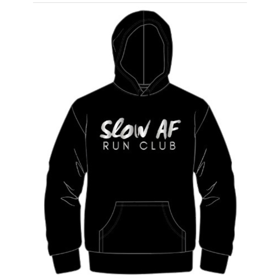 Black Reflective Hoodie – Slow AF Run Club Store