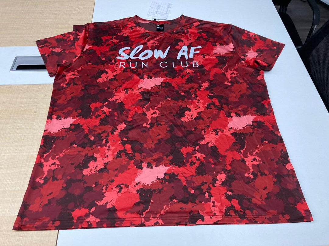 Red Camo Splatter T-shirt (Gender Neutral) – Slow AF Run Club Store